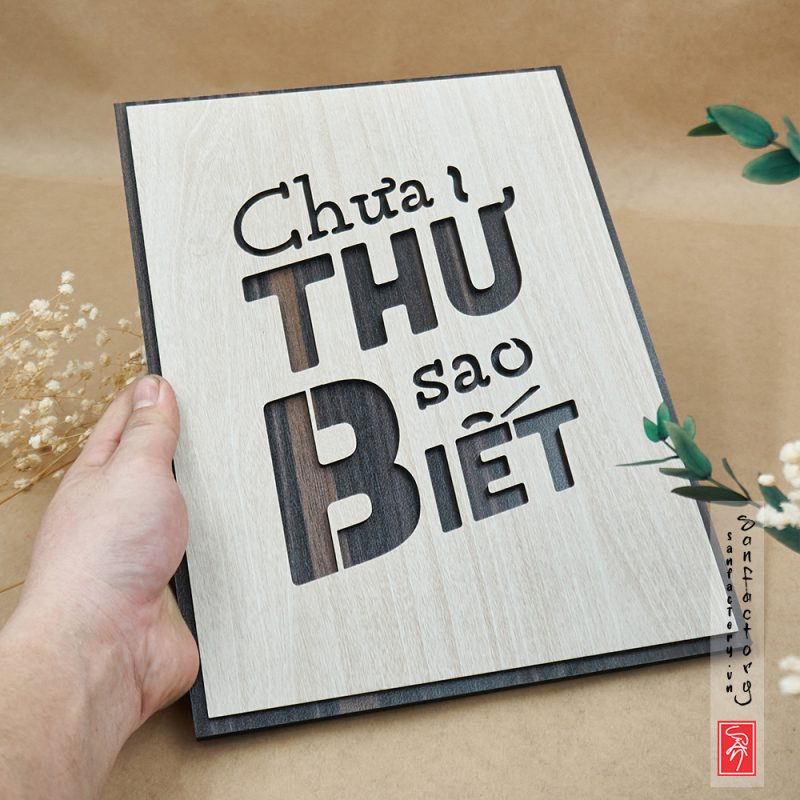 Tranh Gỗ Slogan SAN TR83: Chưa Thử Sao Biết - San Factory