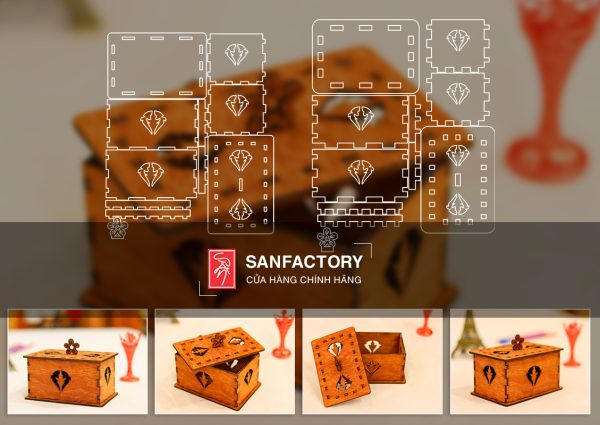 File CDR, DXF, SVG, AI, PDF, EPS Hộp Quà Gỗ Cắt Laser 3mm - 6mm - San ...