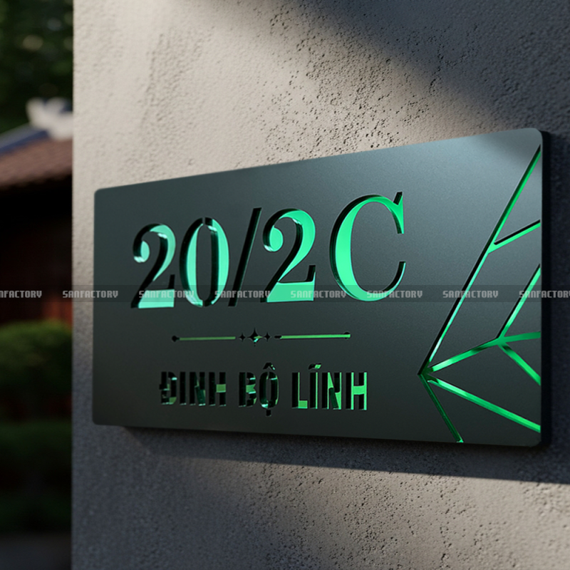 Biển Số Nhà Inox Mica KMS-110 | Tạo điểm Nhấn Với Họa Tiết Hình Học Bắt ...